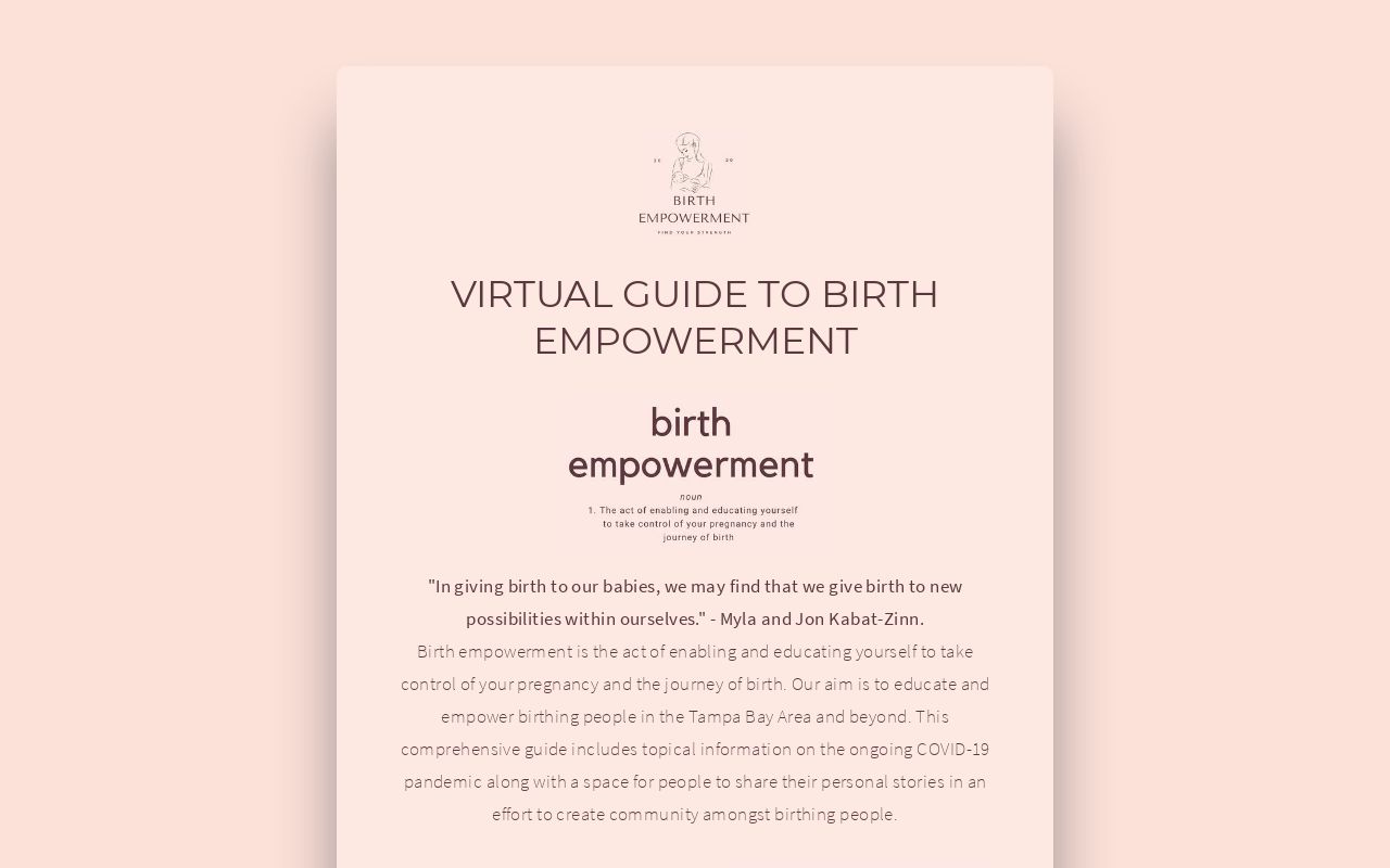 Virtual Guide to Birth Empowerment